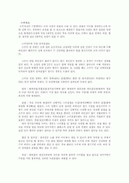 스키사고의 예방과 안전지식...