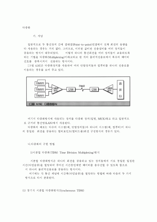다중화방식 레포트 자료
