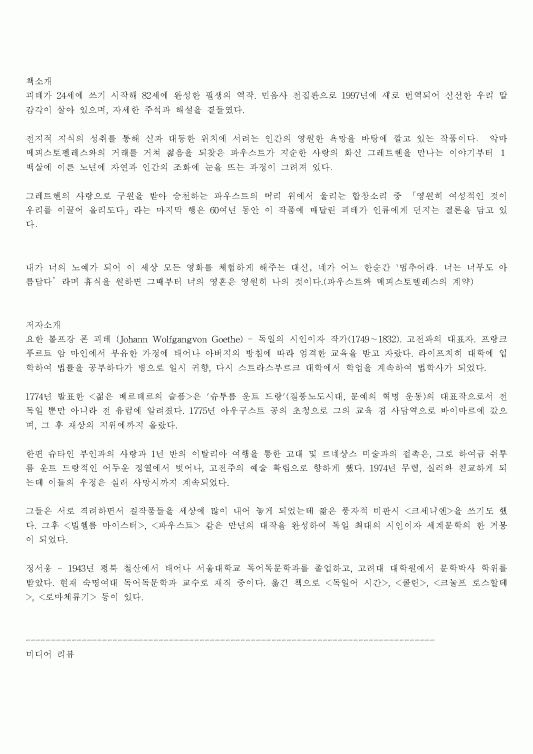 파우스트 미디어 리뷰