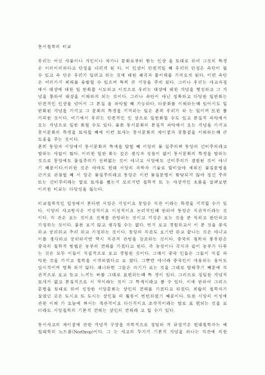 [인문과학] 동서철학의 비교