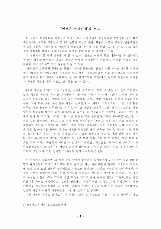 인생은 아름다워~