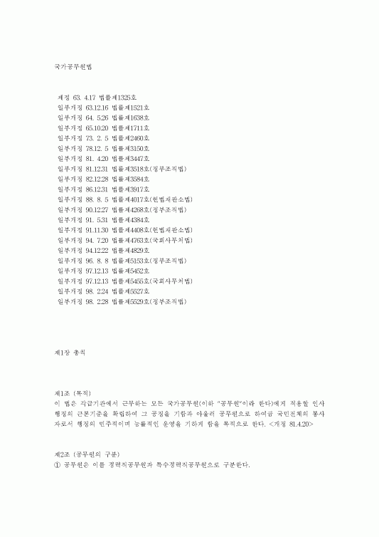 공무원법 레포트 자료