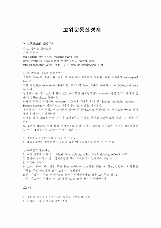 운동신경계 레포트 자료