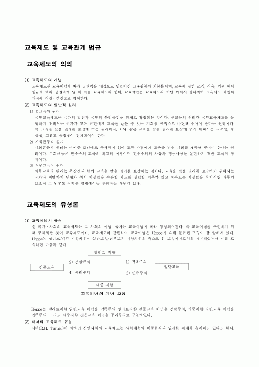 교육제도 및 교육관계 법규