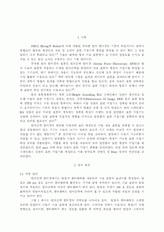 원자간력 현미경을 이용한 표면 거칠기 측정 장치의 제작