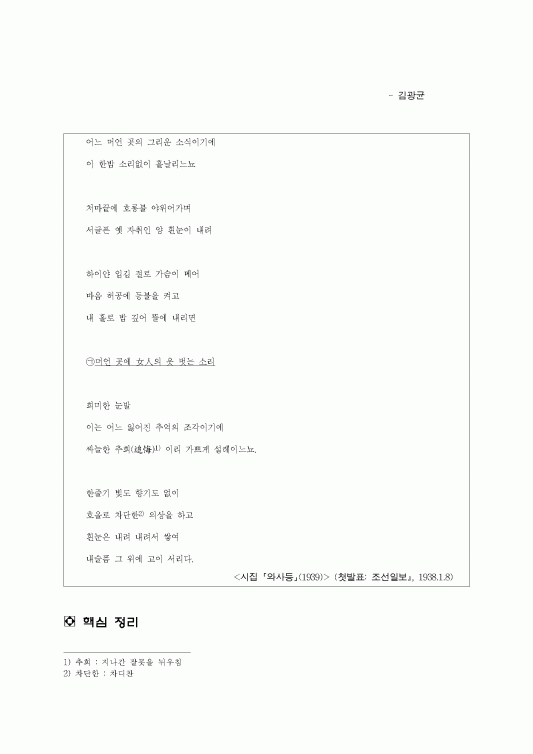 김광균의 설야 작품 감상