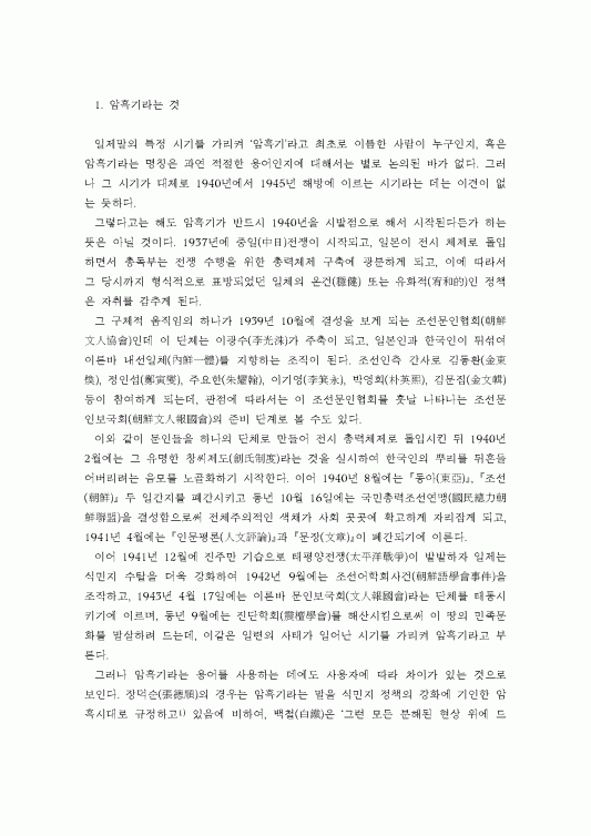 암흑기의 친일 문학