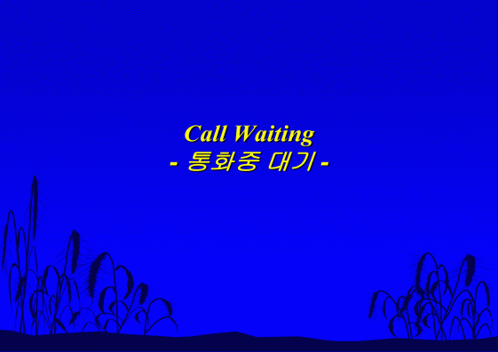 이동통신의 통화중대기(Call Waiting)에 관한 사항(MCAW)