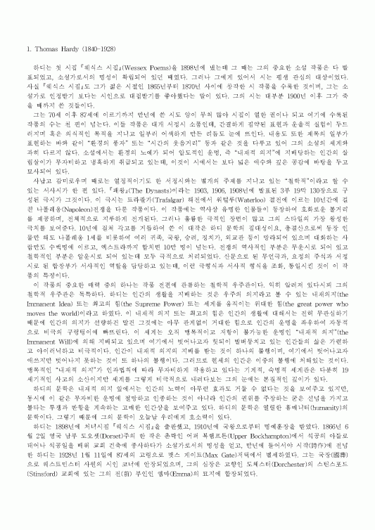 토마스 하디에 관하여...