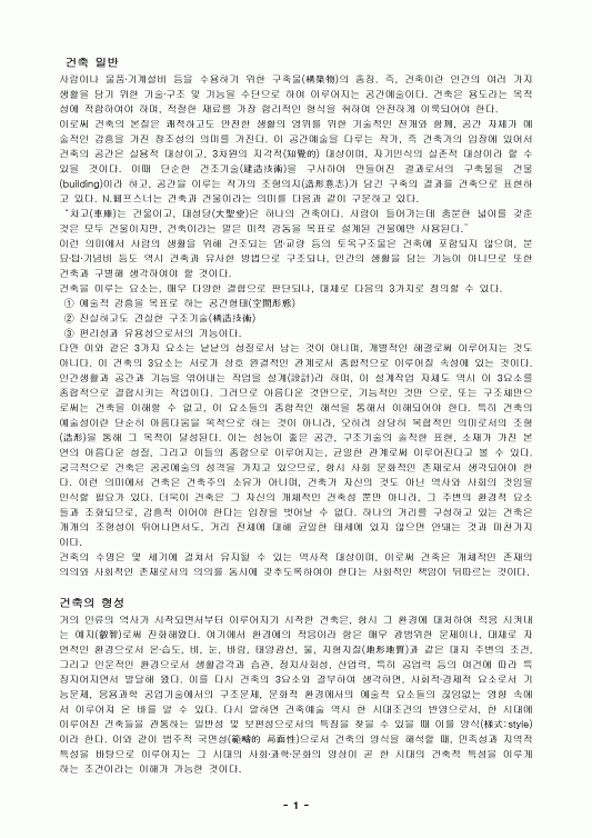 건축의 정의 레포트 자료