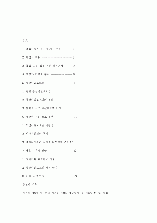 불법감청에 대한 법