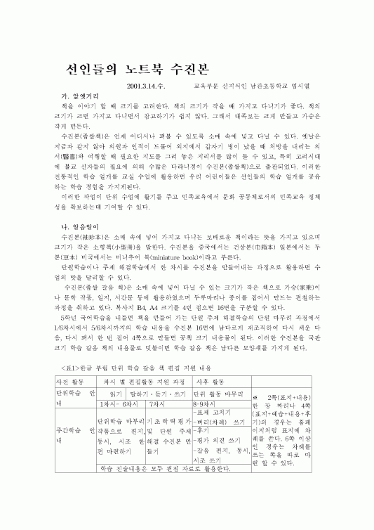 선인들의 노트북 수진본