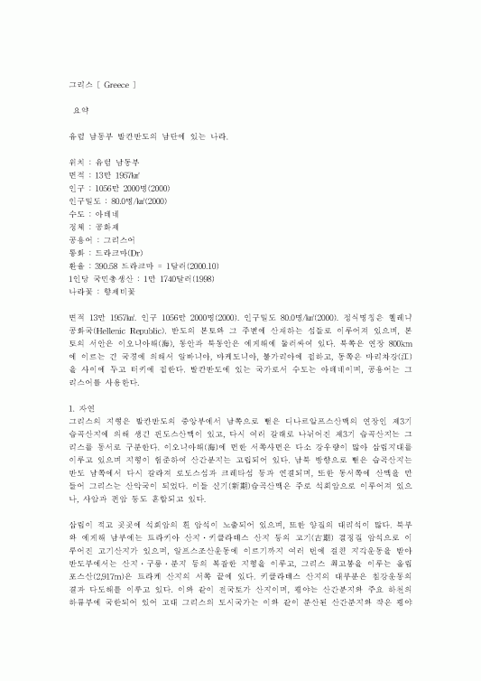 그리스[Greece]에 대한 소개