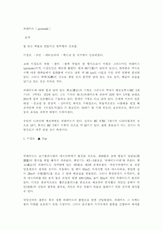 피라미드 레포트 자료