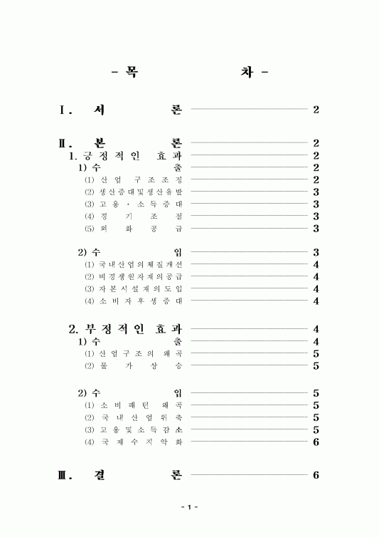 무역이 국민경제에 미치는 영향