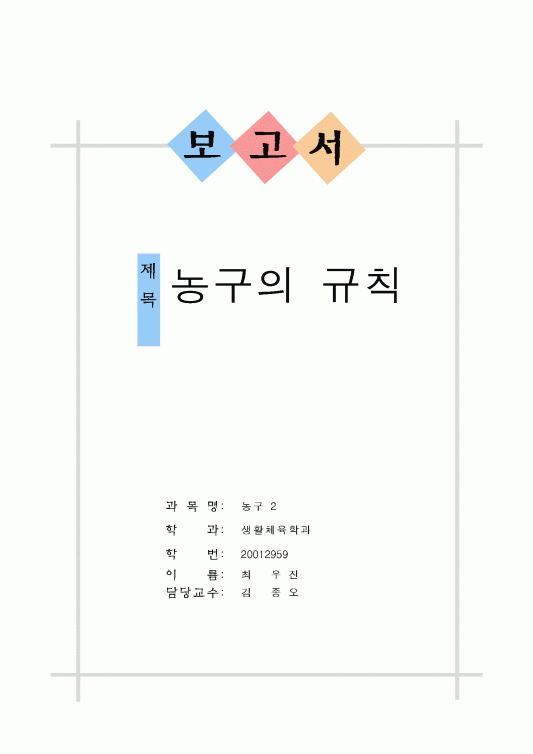 농구의 기본 레포트 자료