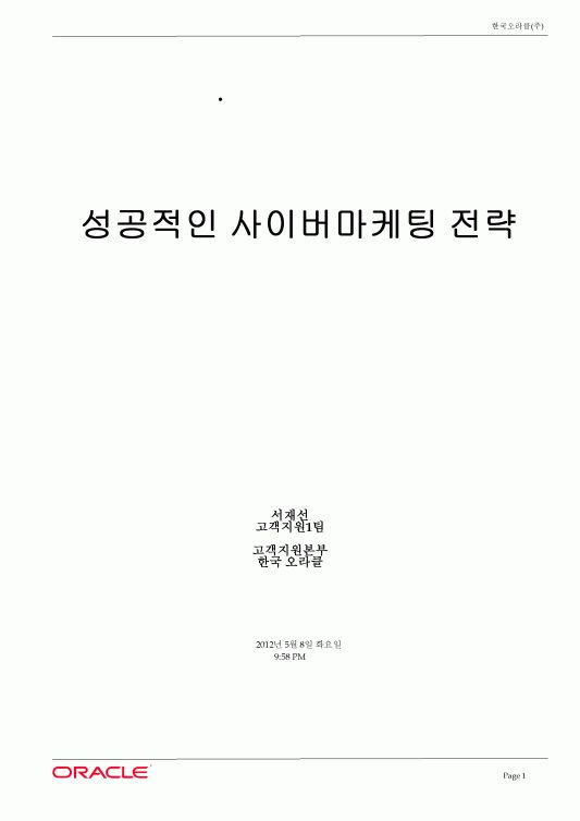 성공적인 사이버 마케팅전략