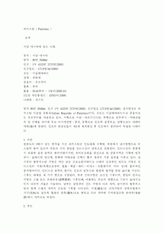 [사회과학] 파키스탄
