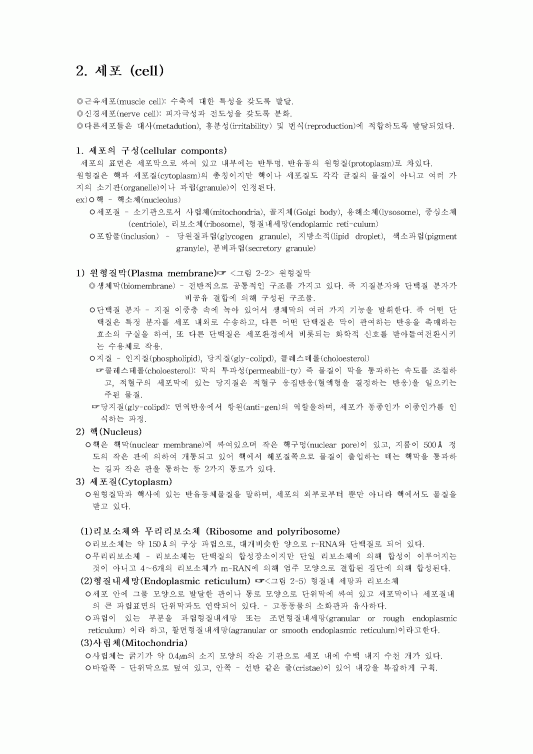 인체해부학.. 세포(cell) 정리....