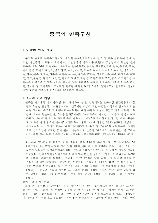 중국의 민족구성