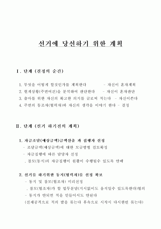 당선을 위한 선거전략