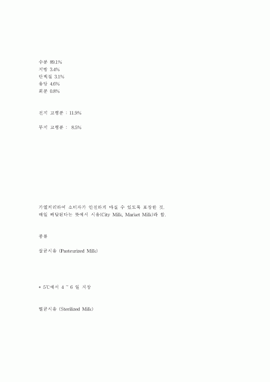 식품(우유와 분유 관련)