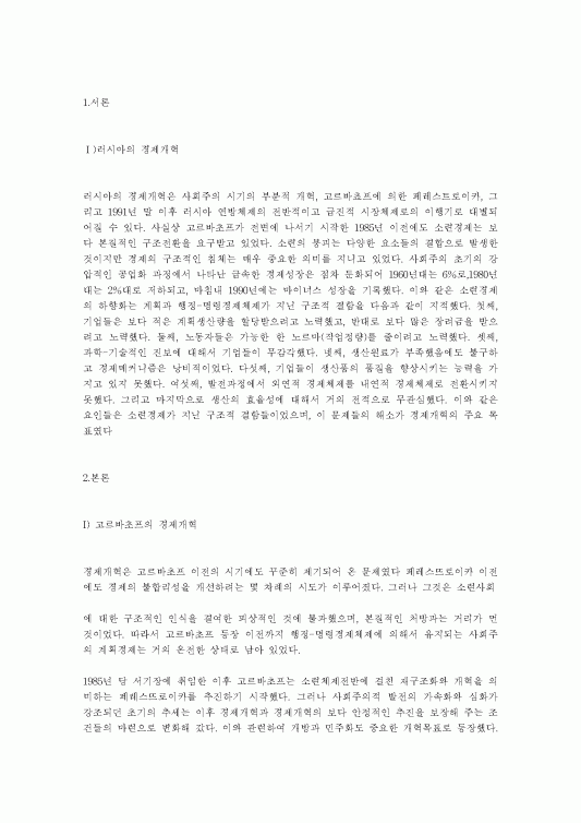 개혁개방후 러시아