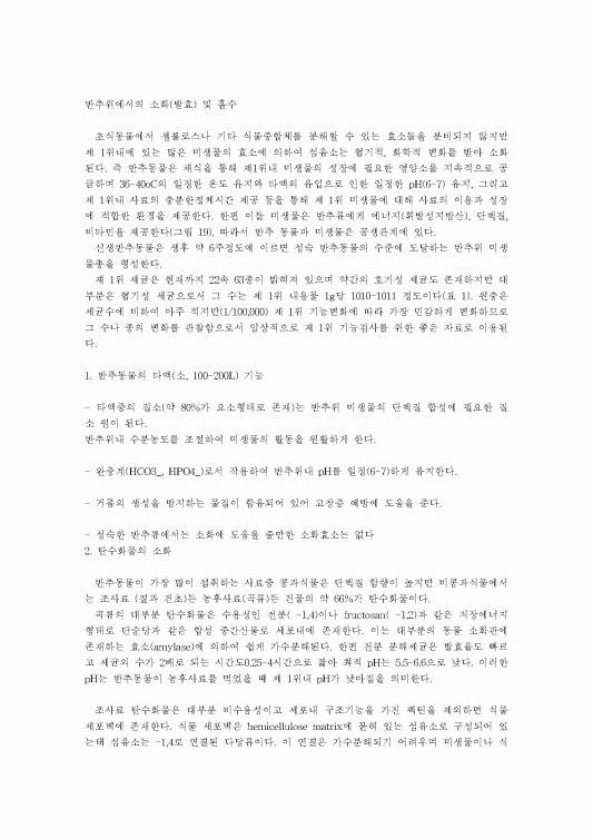 반추위에서의 소화작용