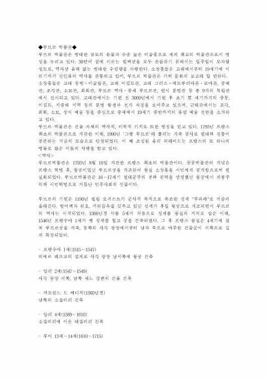 프랑스 박물관 조사