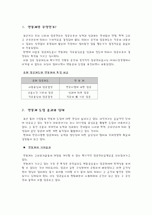 연봉제와 생산성