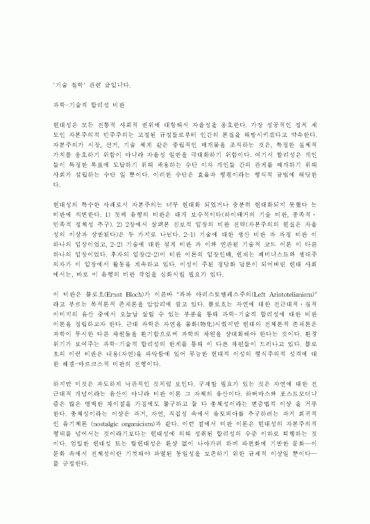 기술 철학 레포트 자료