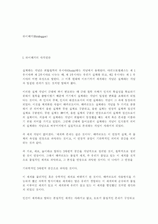 하이데거(Heidegger)