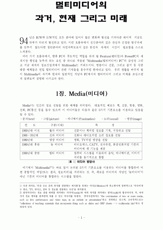 [사회과학] 멀티미디어의 미래