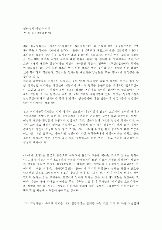 영화속의 여성과 남성