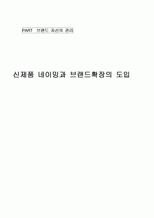 [브랜드자산관리]  신제품 네이밍과 브랜드확장의 도입