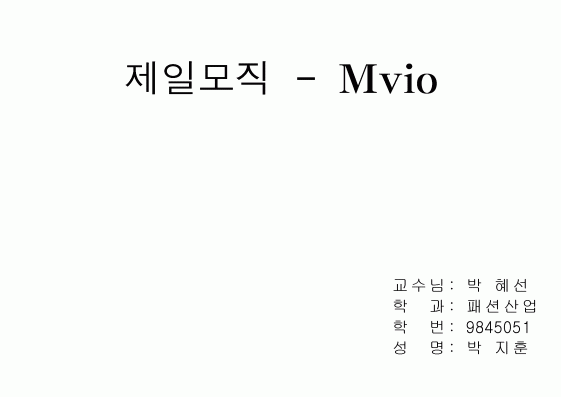 브랜드 조사(의류패션)