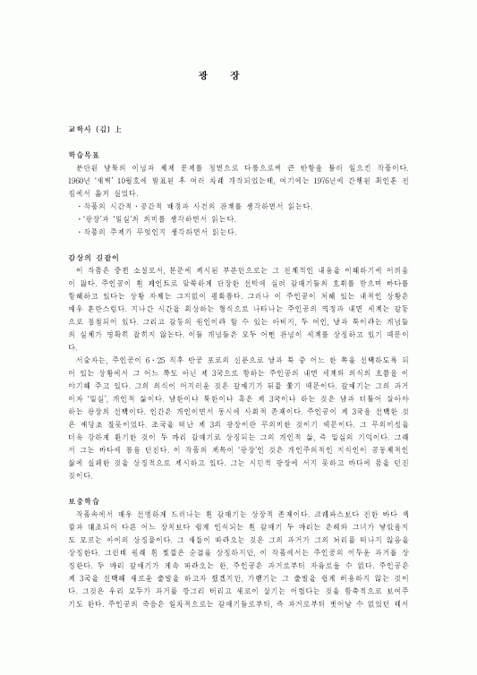 광 장 레포트 자료