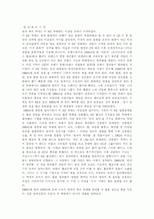 [현대음악사]한국록의 시작과 배경