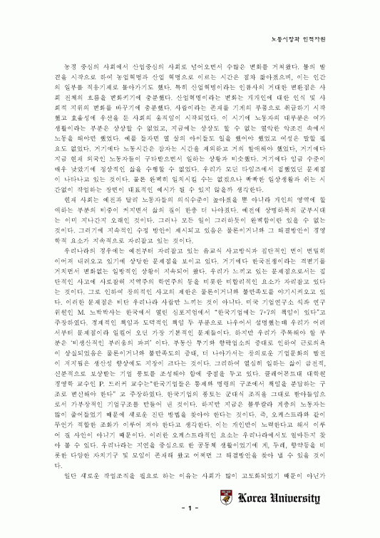 노동시장과 인적자원