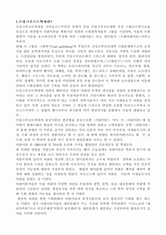프랑크푸르트학파와 매스미디어