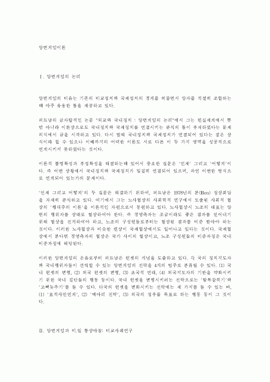 양면게임이론
