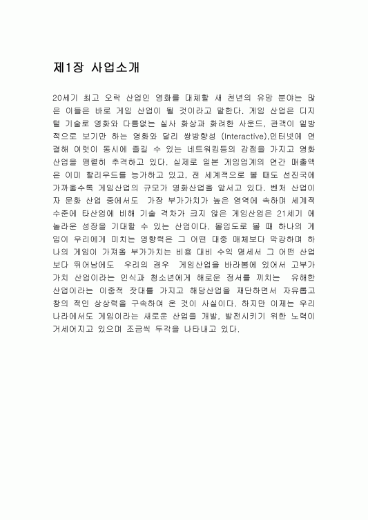 [인터넷 마케팅] 게임 사업보고서