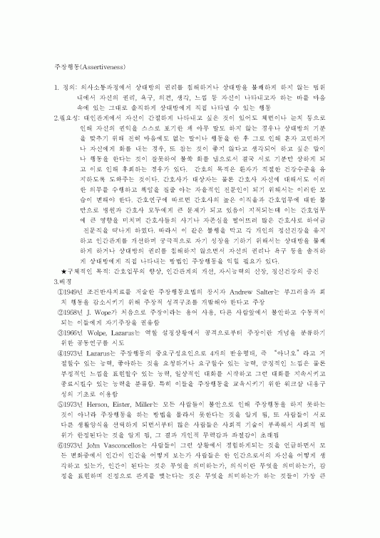 주장행동요법과 나메세지
