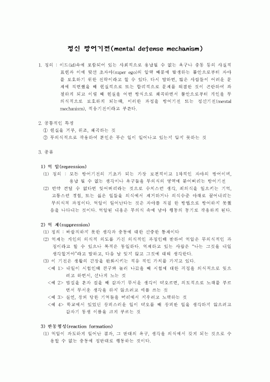 정신방어기전