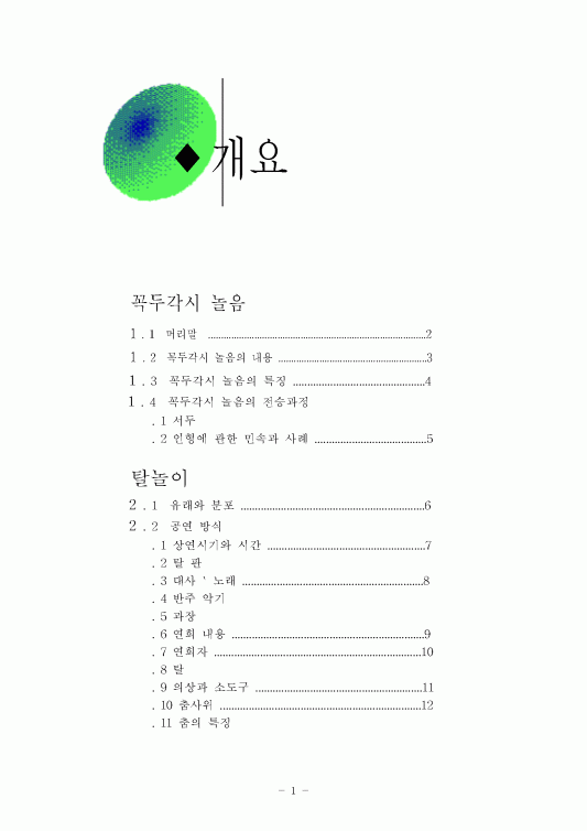 꼭두각시 놀음 and 탈놀이