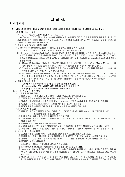 교회사 간략 요약집