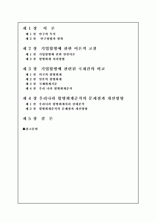우리나라 기업합병 문제점과 기업합병의 개선방안(m&a)