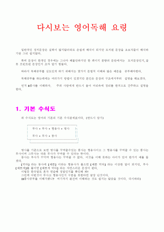 다시보는 영어독해 요령