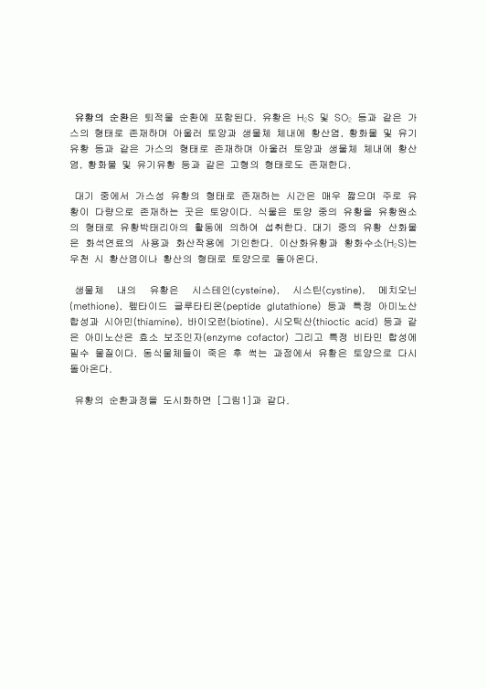 유황의순환 레포트 자료