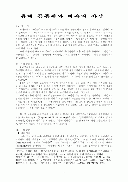 유대 공동체의 신앙